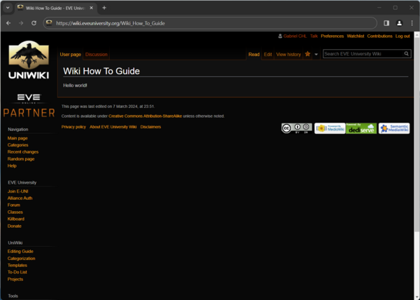 UniWiki:Editing Guide - EVE University Wiki